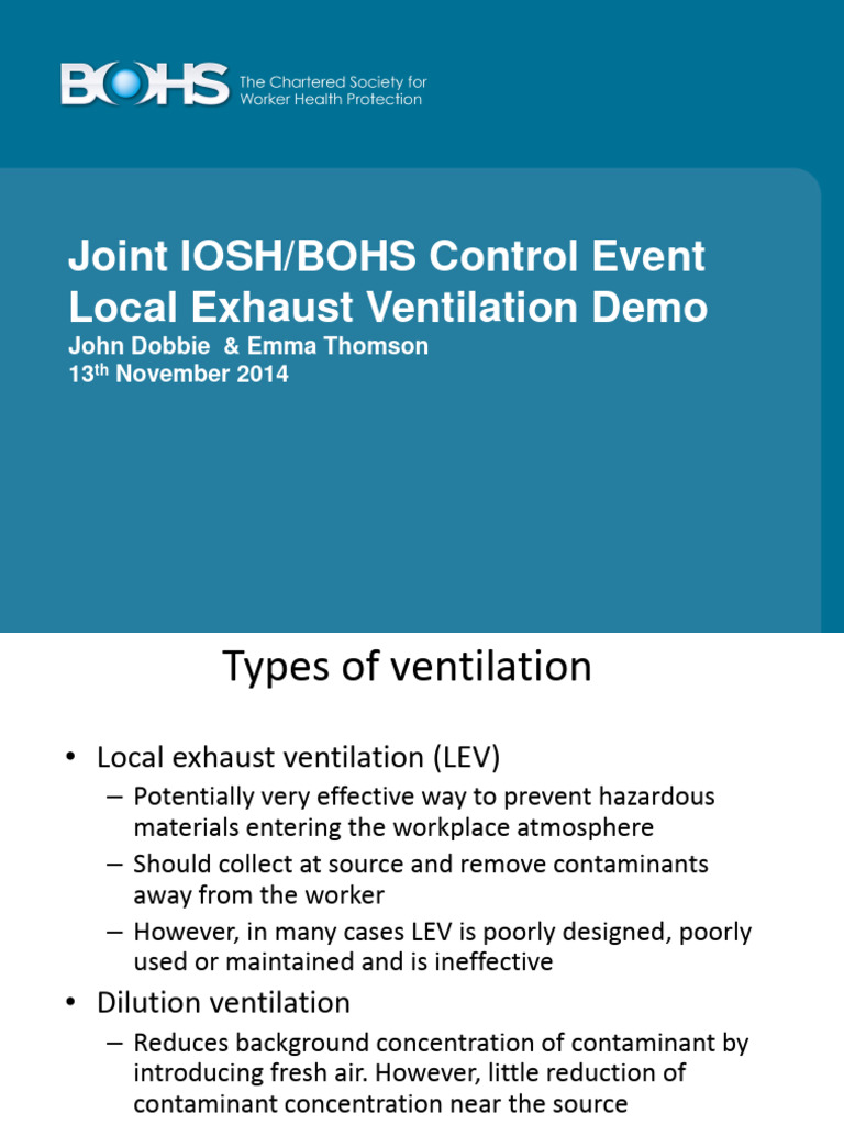 LEV Demo No Video - by John Dobbie | PDF | Particulates | Gases