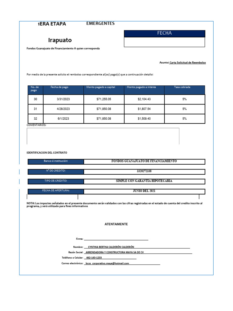 1ERA ETAPA - Carta Solicitud de Reembolso 2021 - FORMATO | Descargar ... 1ERA ETAPA - Carta Solicitud de Reembolso 2021 - FORMATO | Descargar ...