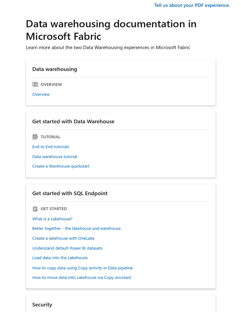 Fabric Data Warehouse | PDF | Databases | Apache Spark