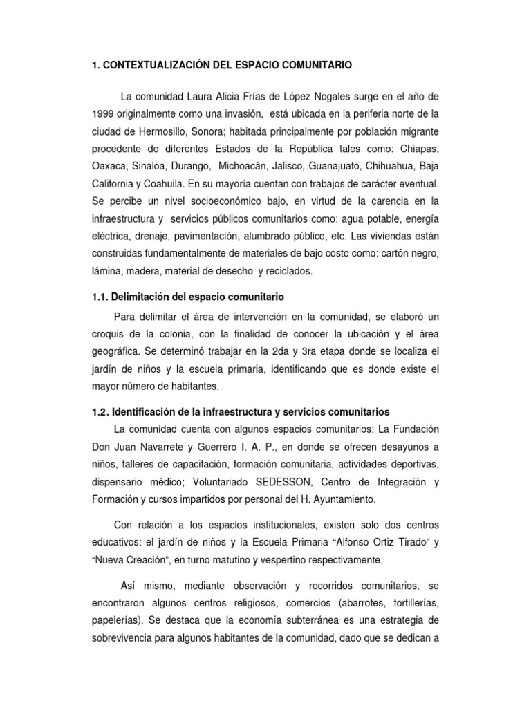 Comunidad Laura Alicia Frías: Contexto y Retos | PDF