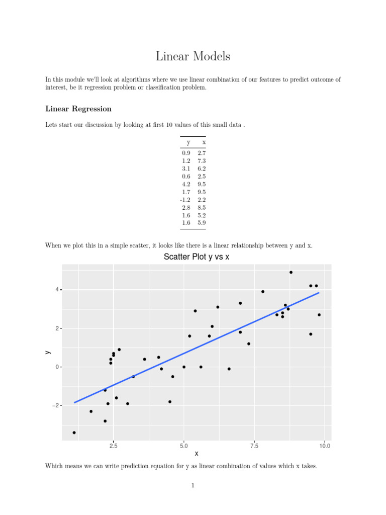 ML Linear Model | PDF | Sensitivity And Specificity | Regression Analysis