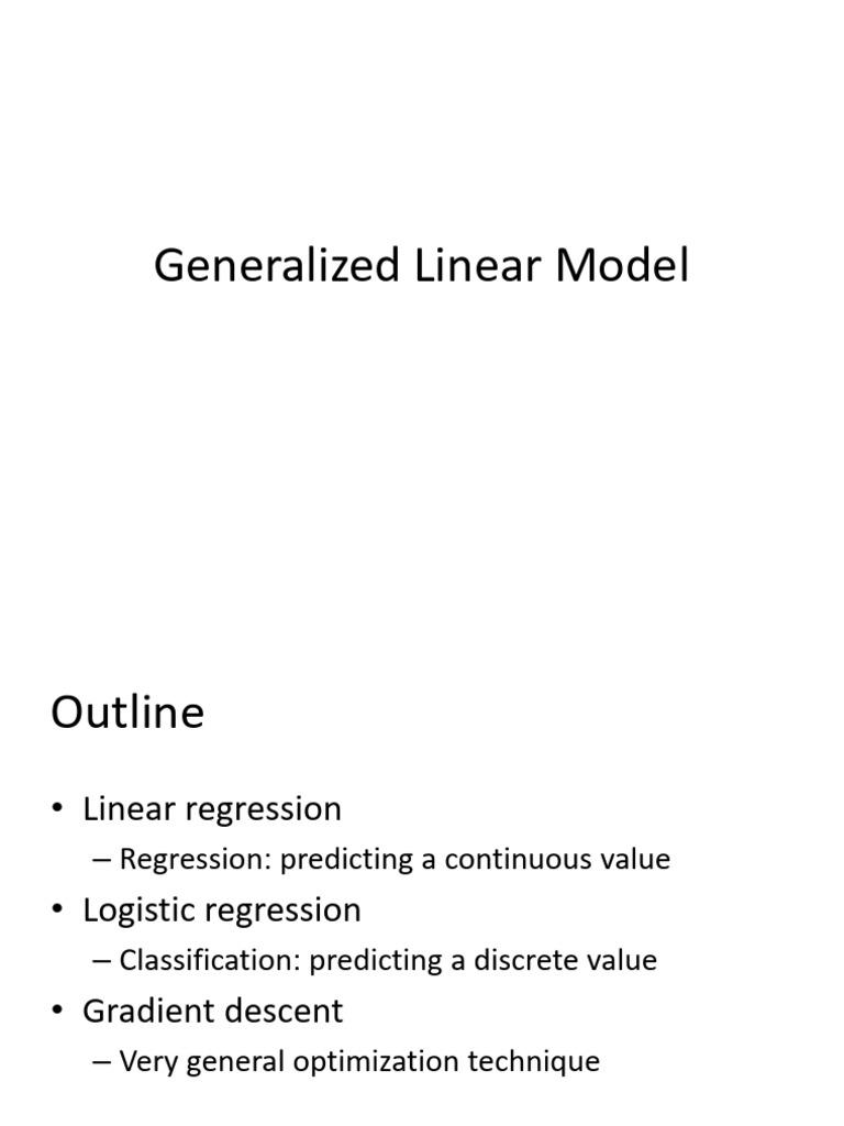 Generalized Linear Model | PDF | Regression Analysis | Logistic Regression