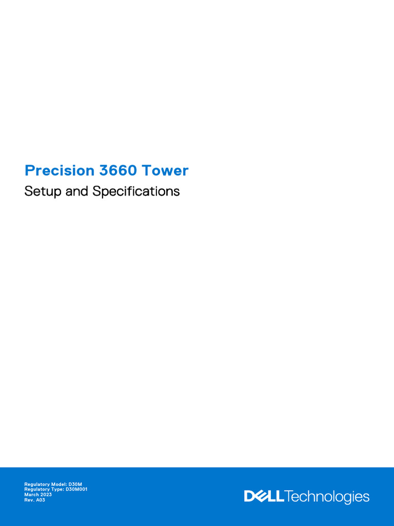 Dell Precision 3660 Tower Specs | PDF | Solid State Drive | Hard Disk Drive