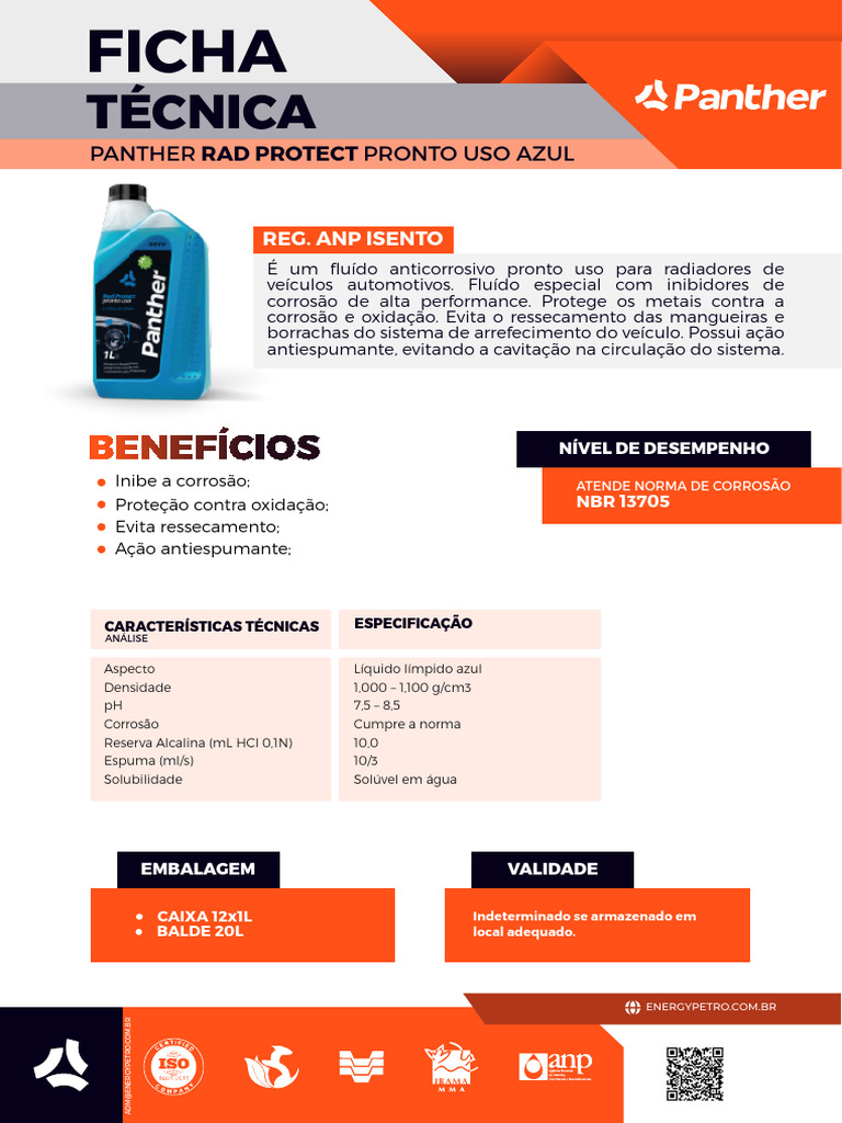 Panther Rad Protect Pronto Uso Azul | PDF