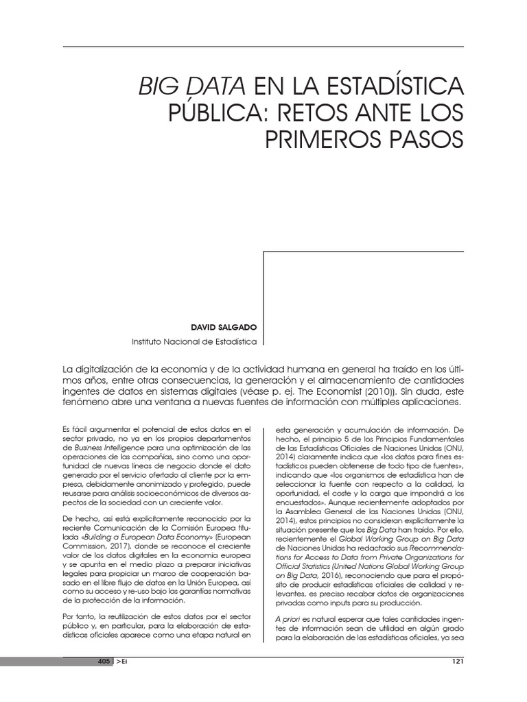 Big Data en La Estadistica | PDF | Big Data | Estadísticas