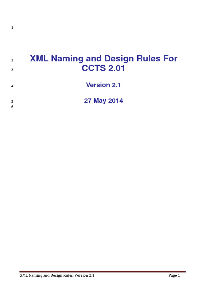 XML Naming and Design Rules V2 1 | PDF