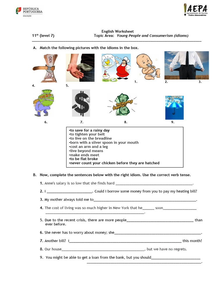 Young People & Consumerism Idioms | PDF