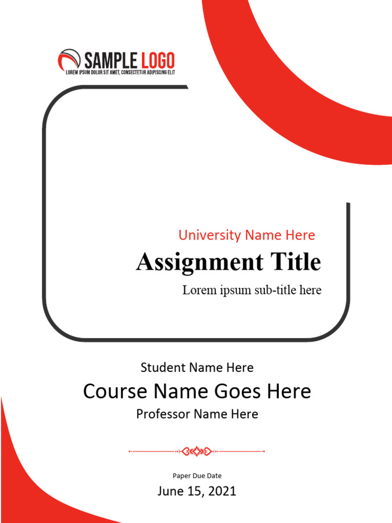 School Assignment Cover Page Template | PDF | Career & Growth | Wellness