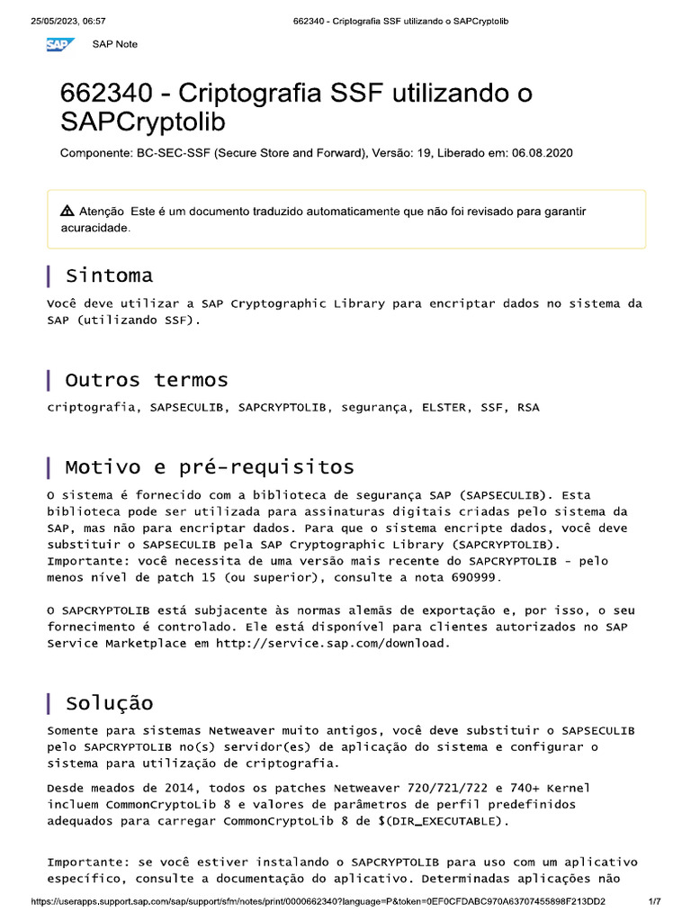 SSF Encryption Using The SAPCryptolib | PDF SSF Encryption Using The SAPCryptolib | PDF