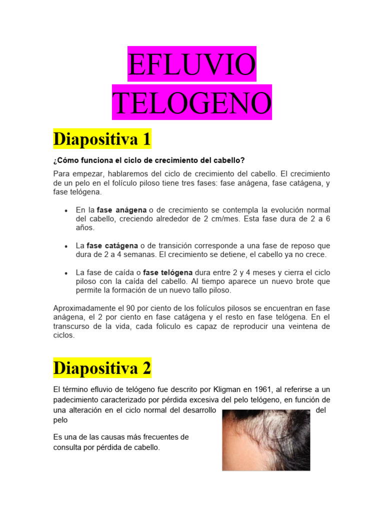 Efluvio Telogeno | Descargar gratis PDF | Perdida de cabello | Pelo