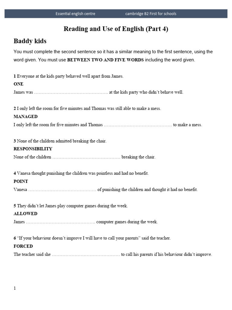 Reading Part 4 (Practice Questions) | PDF | Foreign Language Studies