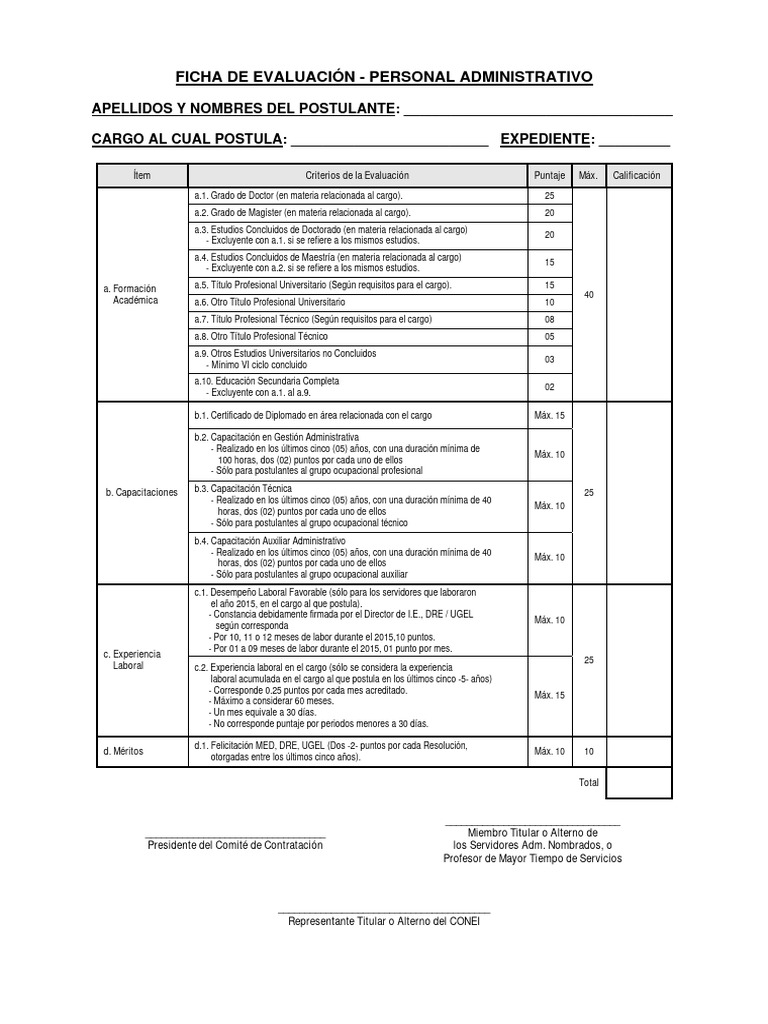 Ficha Eval Adm071215 | PDF Ficha Eval Adm071215 | PDF