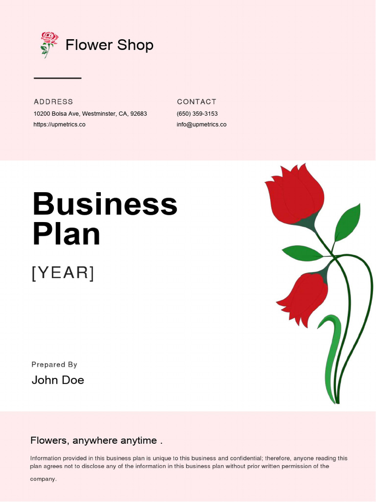 Flower Shop Business Plan Example | PDF | Gross Margin | Expense