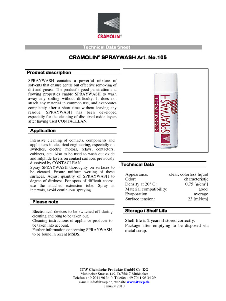 Spraywash - Hoja Técnica (TDS) | Download Free PDF | Materials Science ...
