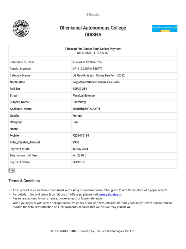 E Receipt | PDF