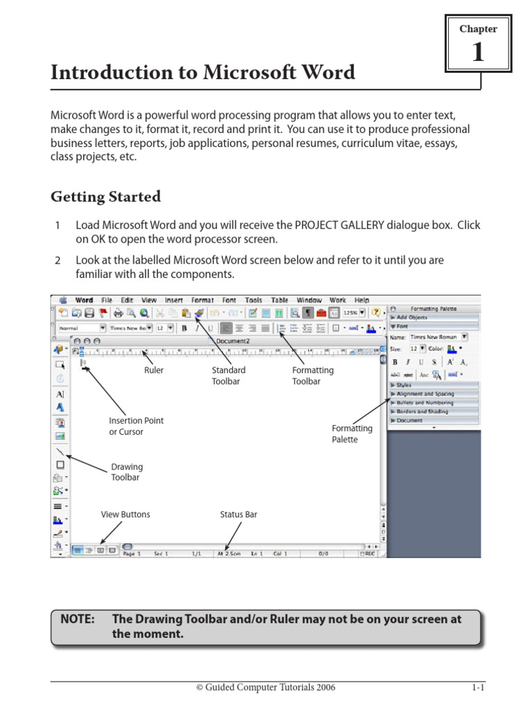 Word - Chapter 1 | PDF | Cursor (User Interface) | Microsoft Word
