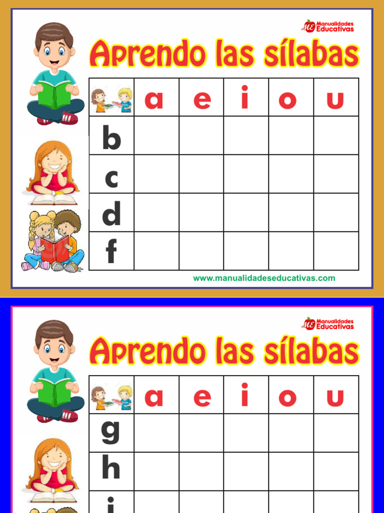 Aprendamos Las Silabas | PDF