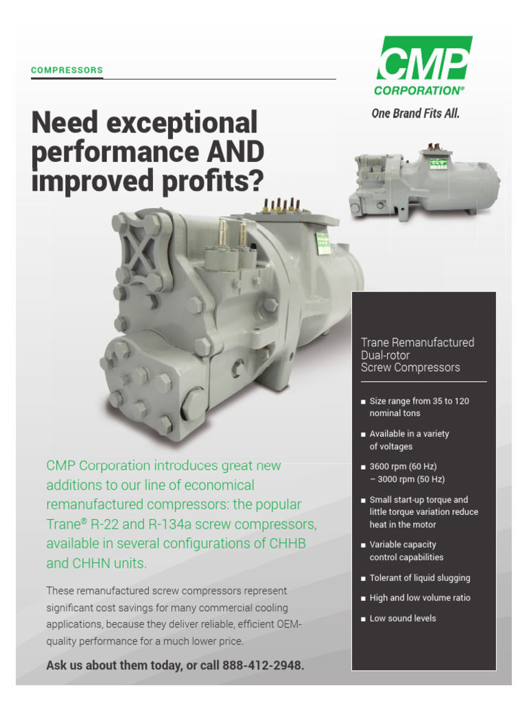 CMP16-055 Trane Sell Sheet - v3 | PDF | Electric Motor | Mechanical ...