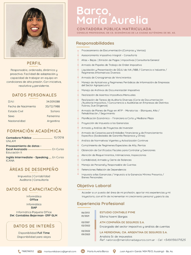 CV María Aurelia Barco | PDF