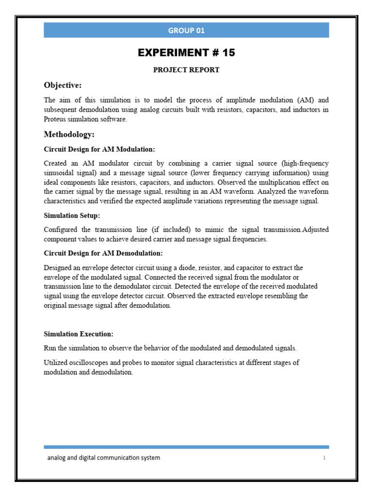 Experiment 15 Pdf Modulation Electrical Network