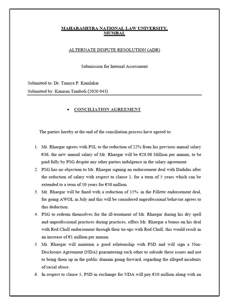 Conciliation Agreement 2020 043 | PDF