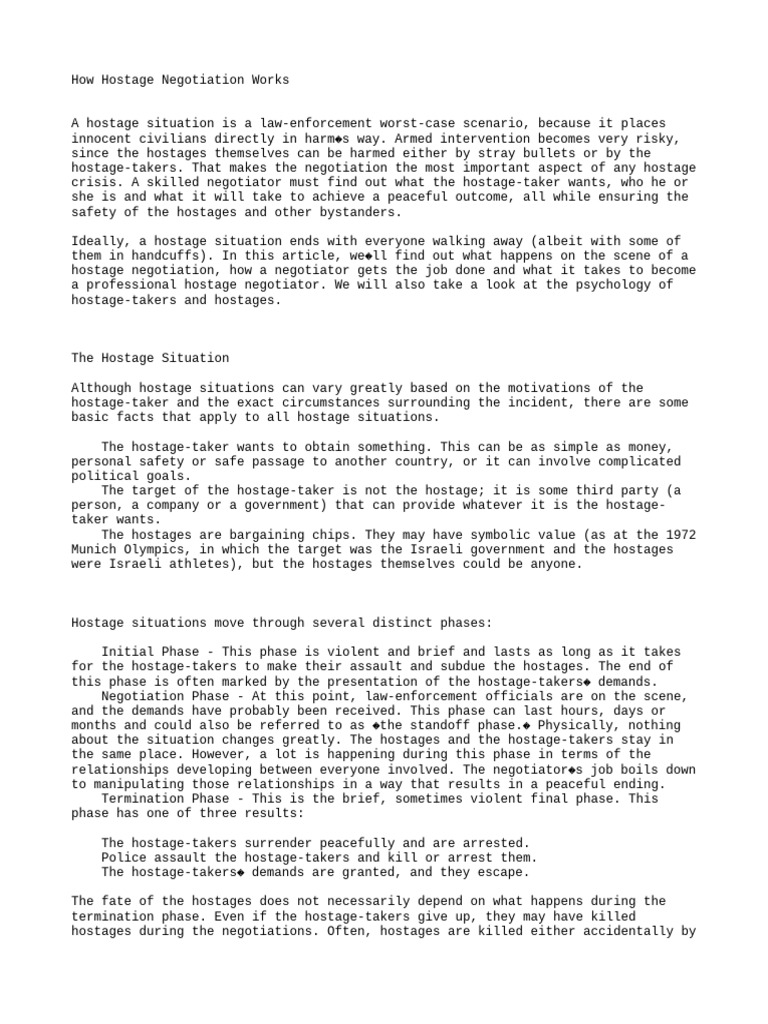 Hostage Negotiation - Desconhecido | PDF | Negotiation | Hostage