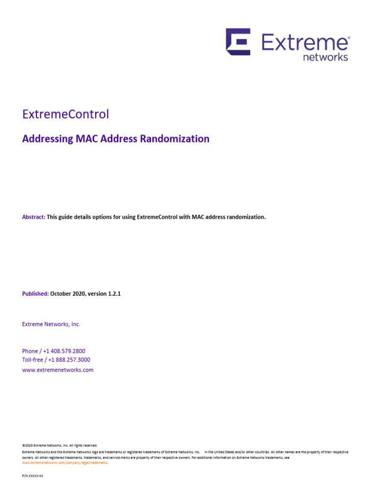 Randomization MAC ExtremeControl | PDF