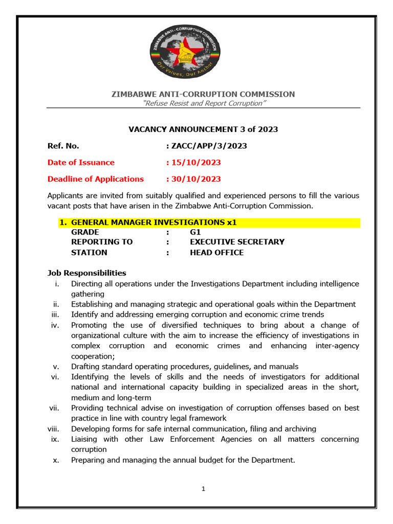 Vacancy Announcement 3 of 2023 | PDF | Procurement | Accounting