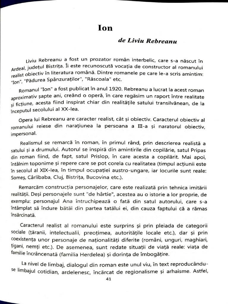 Ion de Liviu Rebreanu | PDF