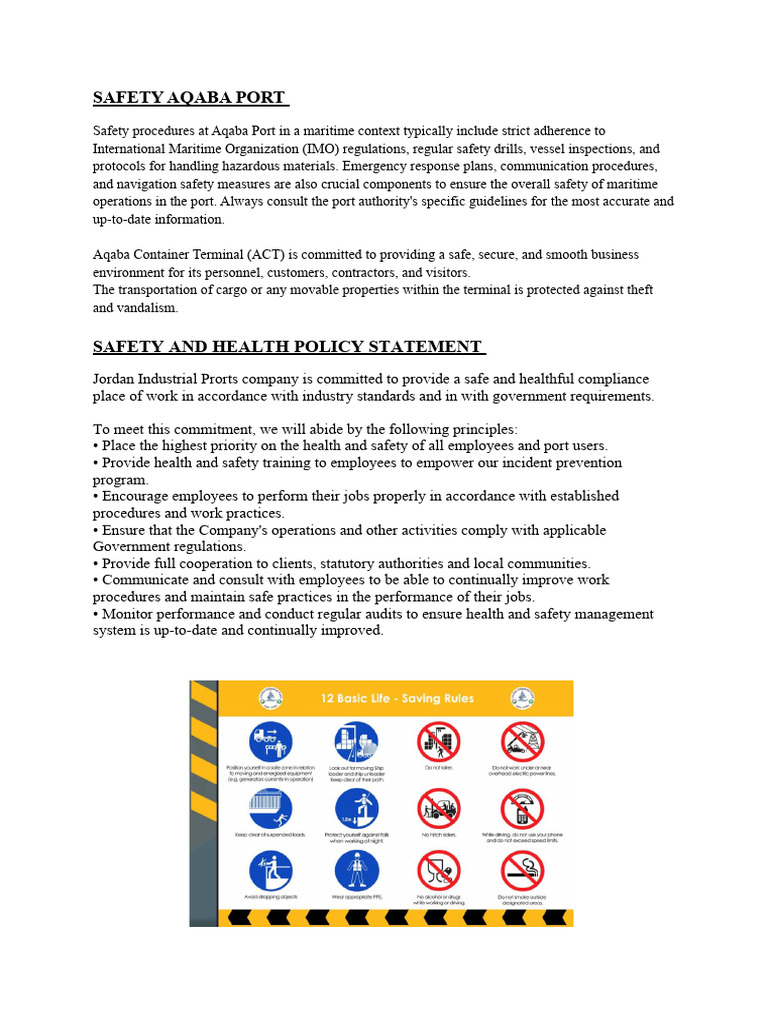 Safety Port Aqaba | PDF
