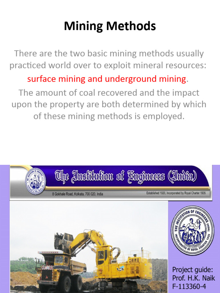 1-Open Cast Mining Methods | PDF | Coal Mining | Surface Mining