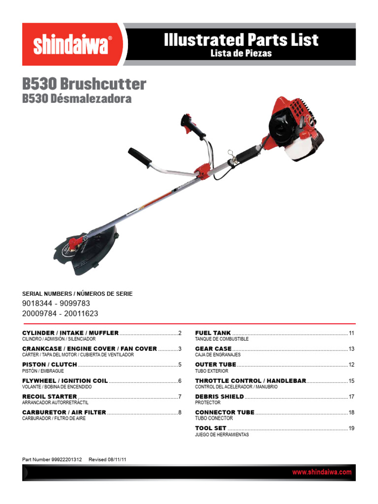 Desbrozadora B530 | PDF | Embrague | Máquinas rotativas