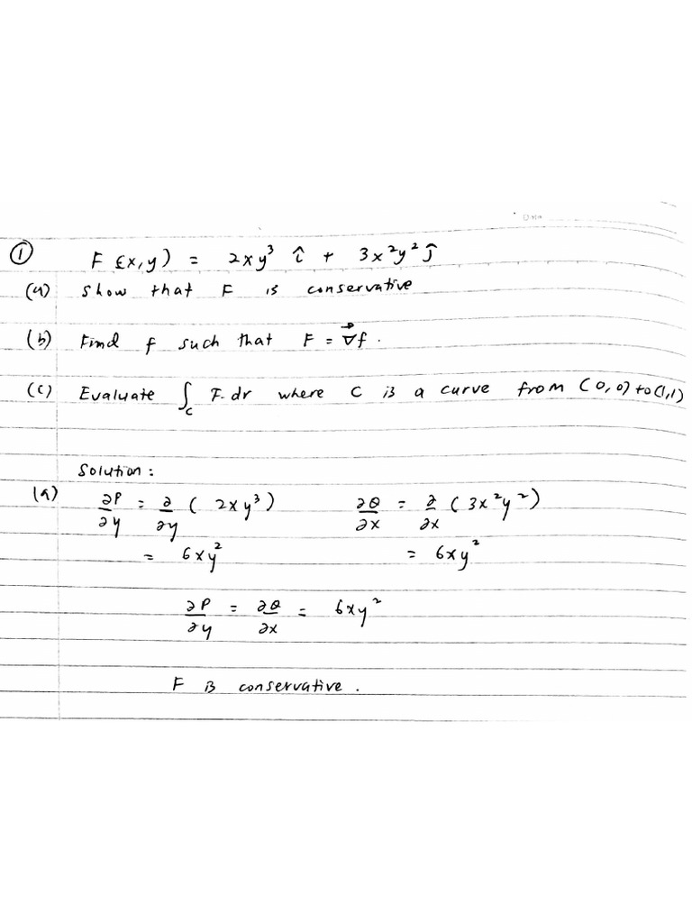 (Practice) Fundamental Theorem of Line Integral | PDF