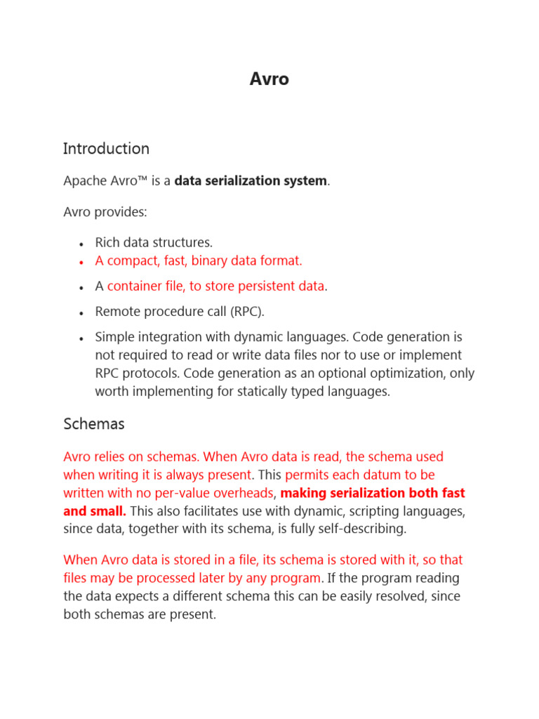 Avro | PDF | Information Technology | Software
