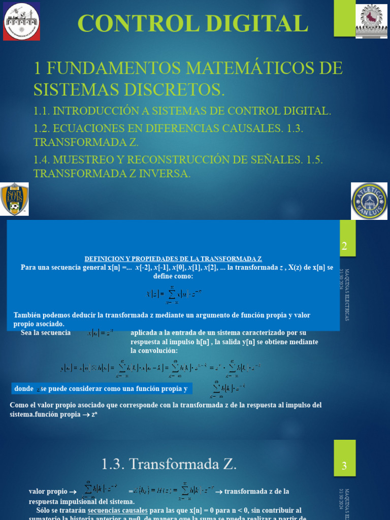 CONTROL DIGITAL 1.3 Transf Z | PDF | Sistema de control | Análisis