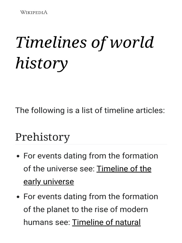 World History Timelines | PDF | History | Religion & Spirituality