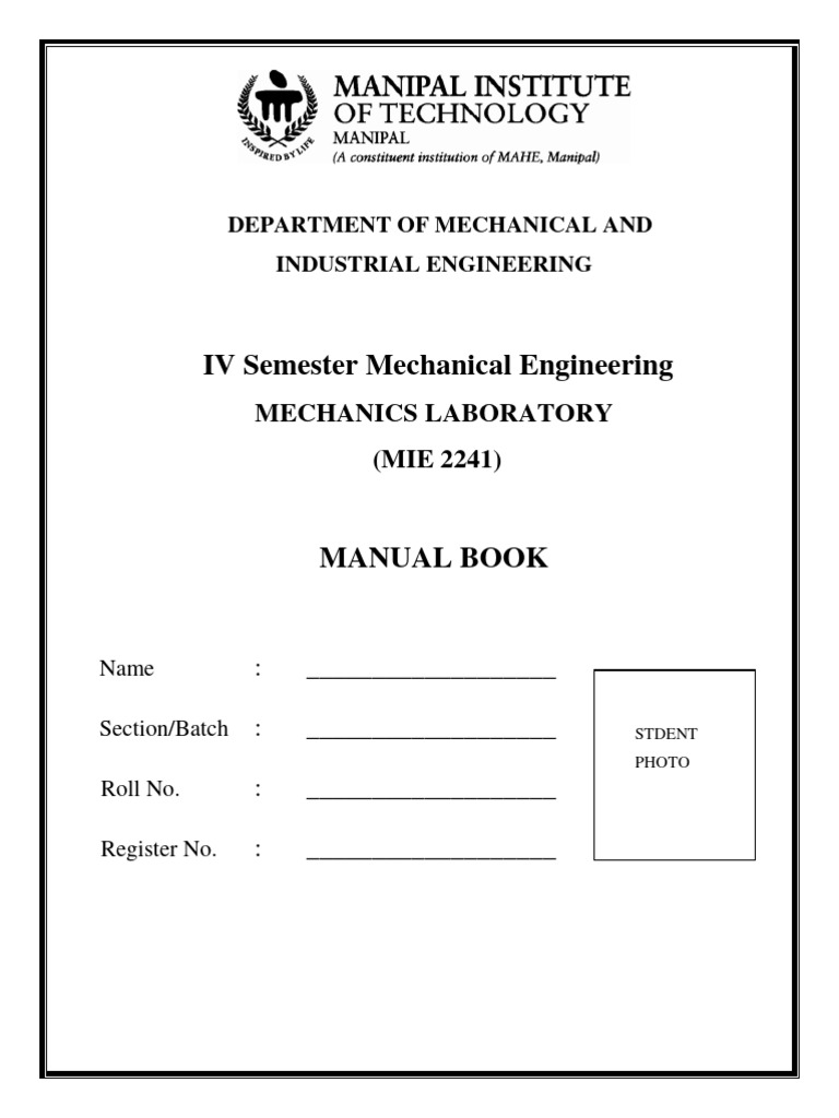 MIE2241 - Mechanics Lab Manual - PART1 - FINAL | PDF | Deformation (Engineering) | Yield ...