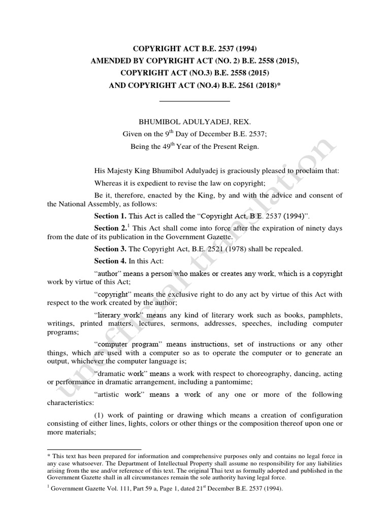 Copyright Act ENG | PDF | Copyright | Assignment (Law)