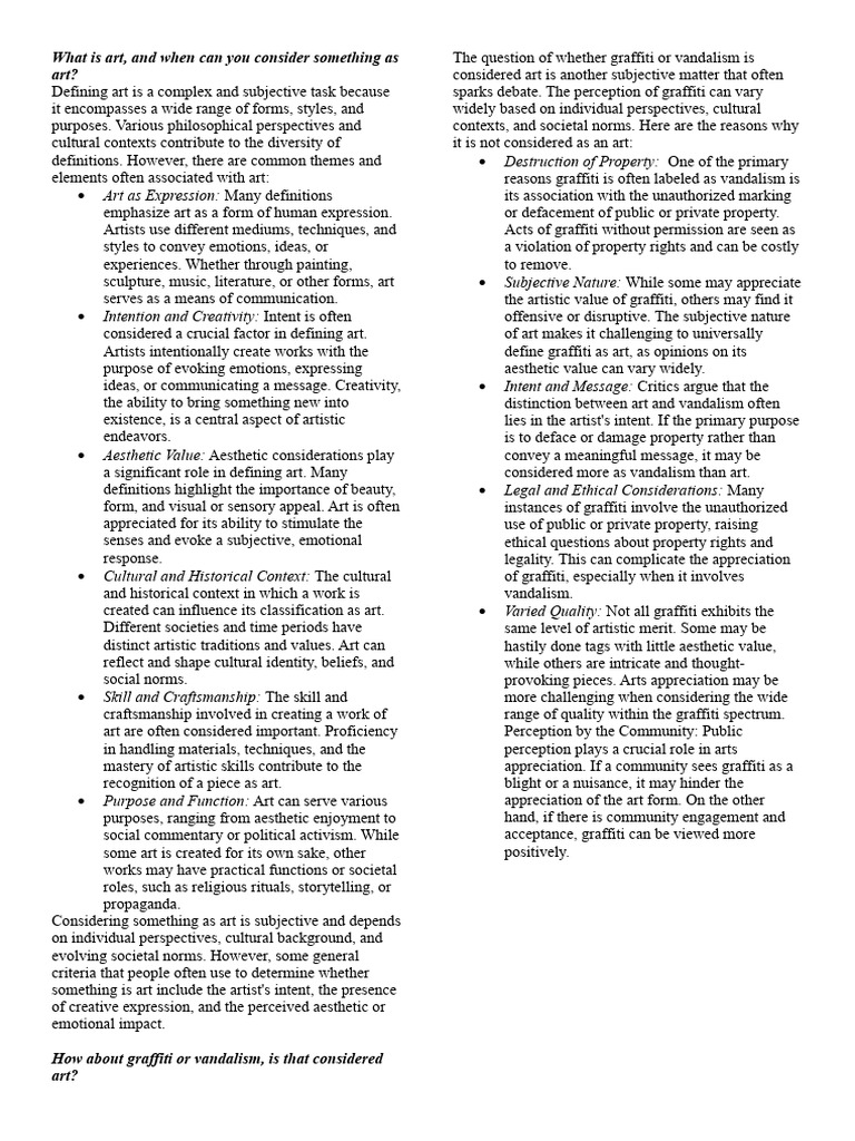 What Is Art | PDF | Aesthetics | Vandalism