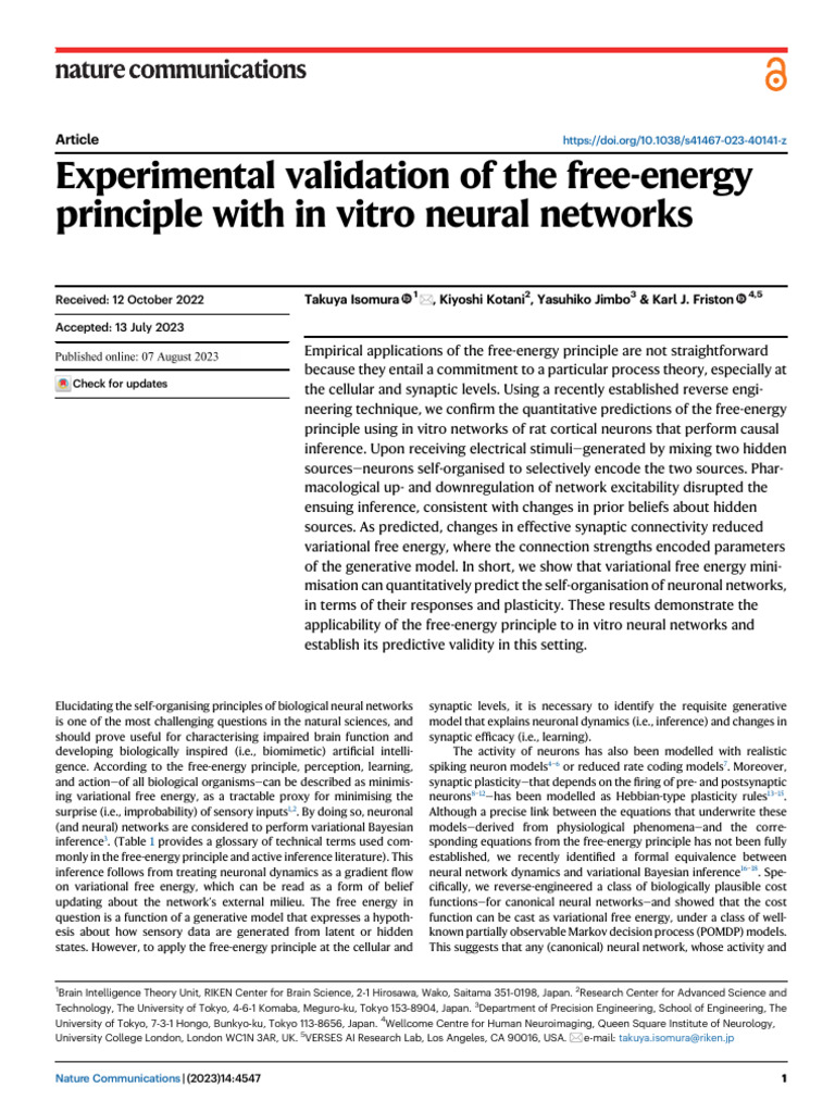 Friston Ai | PDF | Artificial Neural Network | Bayesian Inference