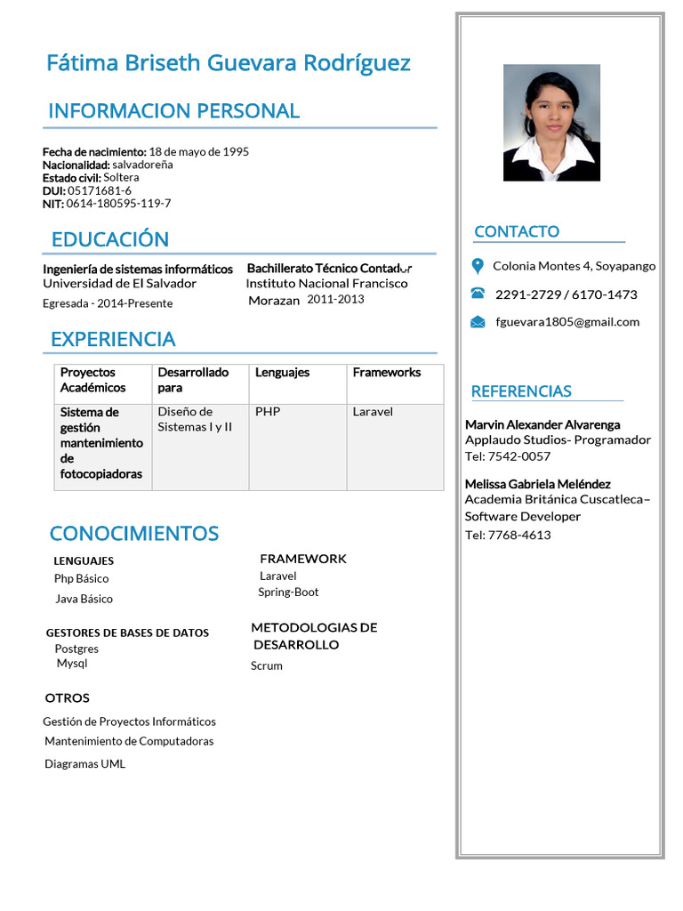 CV - Fátima Guevara | PDF