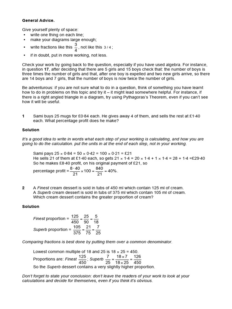 Specimen Questions Solutions | PDF Specimen Questions Solutions | PDF