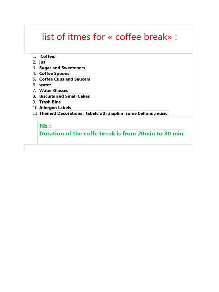 Coffe Break | PDF