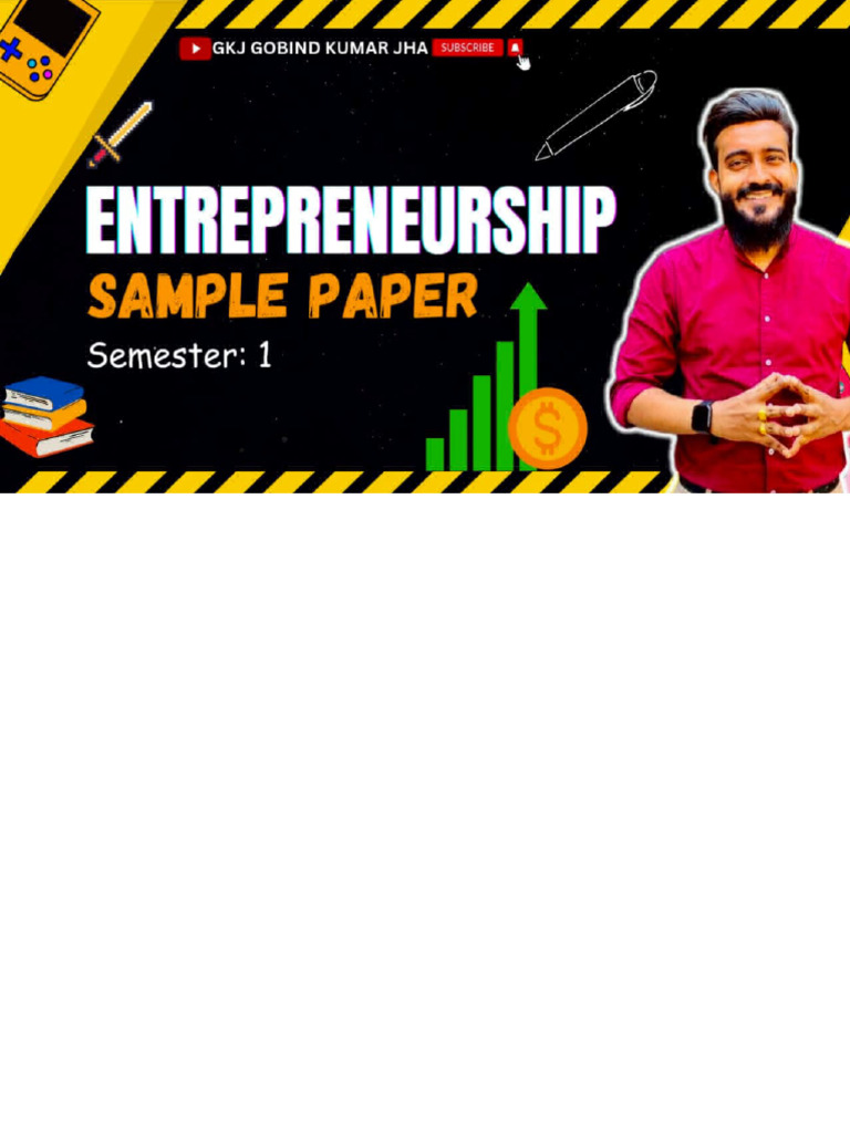Entrepreneurship Semester 1 Model Paper | PDF
