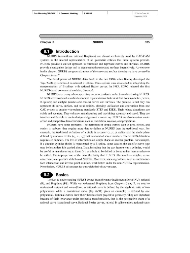 Unit III A NURBS, Unit III B NURBS - Basics | PDF
