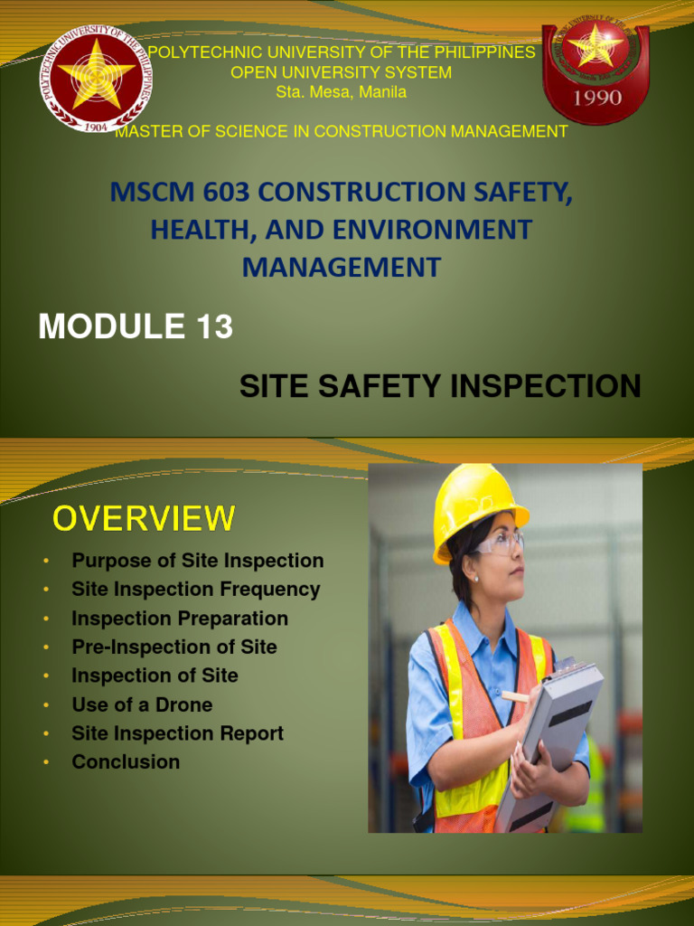Module 13 Site Safety Inspection | PDF | Occupational Safety And Health ...