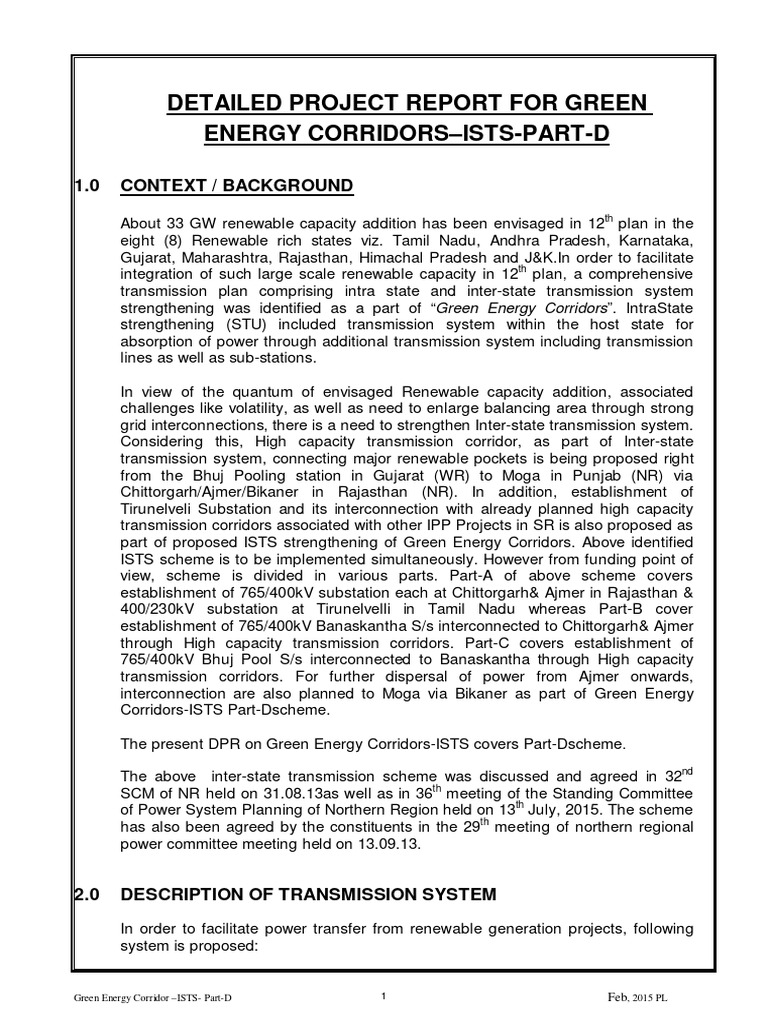 Rajasthan Green Energy Corridor Plan | PDF | Electrical Substation ...