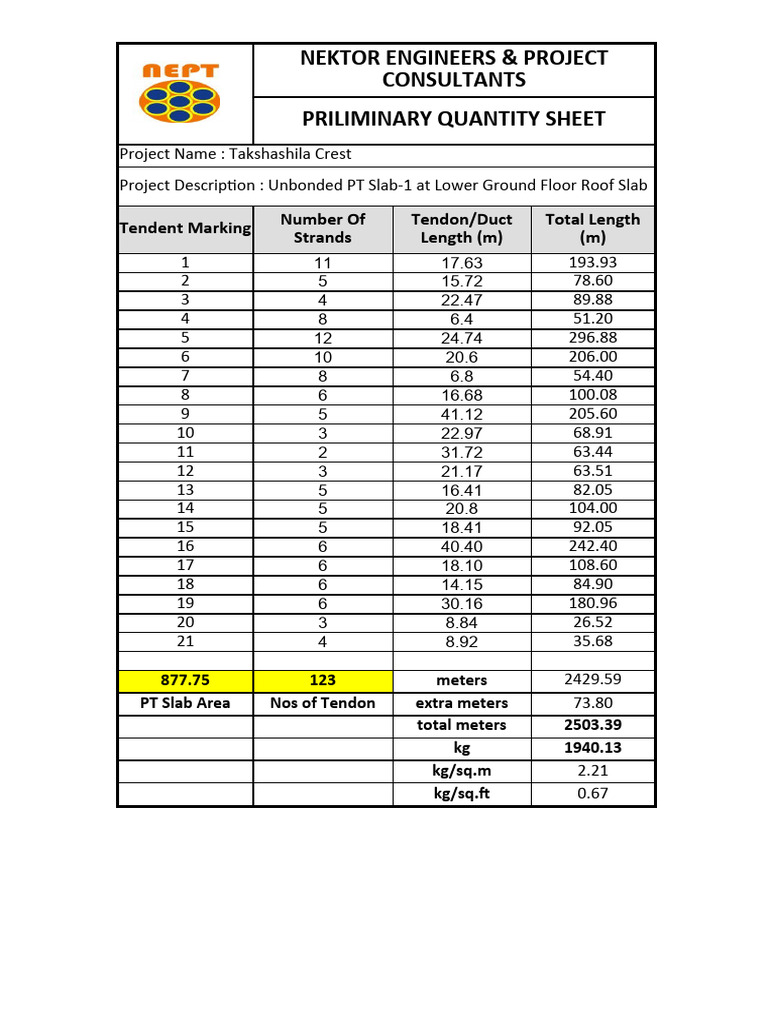 926 - PQS - P6 - 4th Slab | PDF | Buildings And Structures | Real Estate