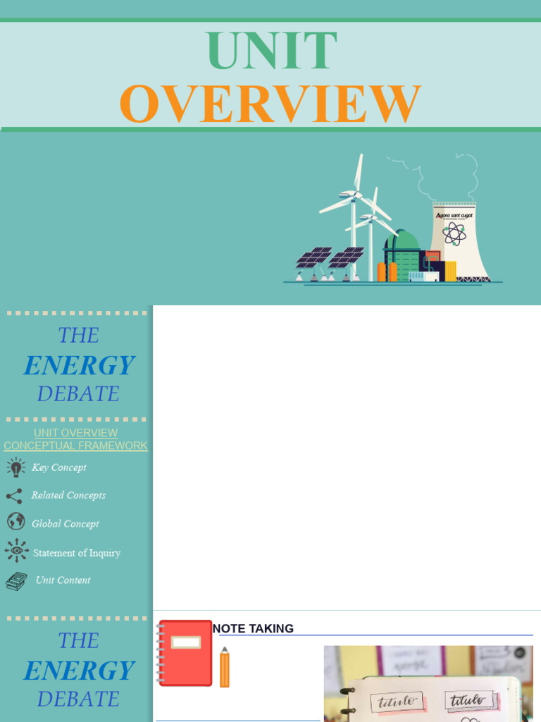 Energy Generation Part 1 - Unit Overview 22-23 | PDF | Concept ...