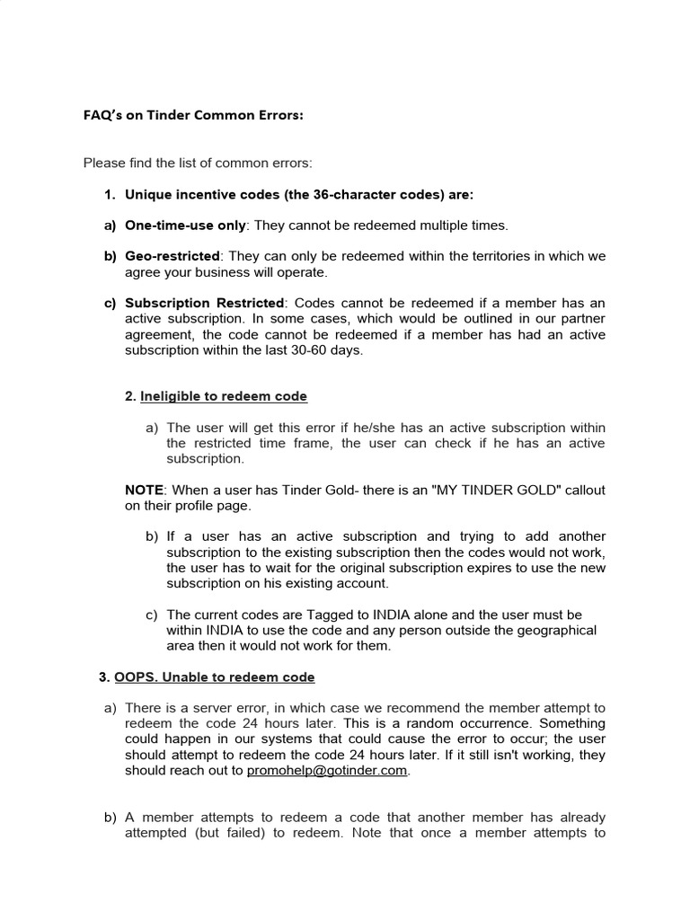 Tinder FAQ Document | PDF | Tinder (App) | Computer Science